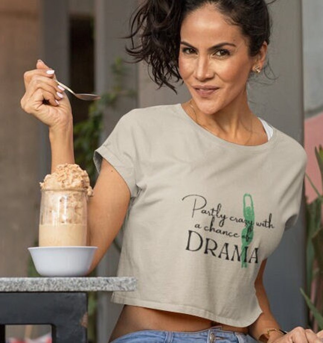 Tee Shirt Cropped, Teenage Girl Gift, Y2K Crop Top, Chance of Drama ...