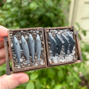 Fishmonger Scene Miniatures Weathered Diorama Minis Fish Display ...