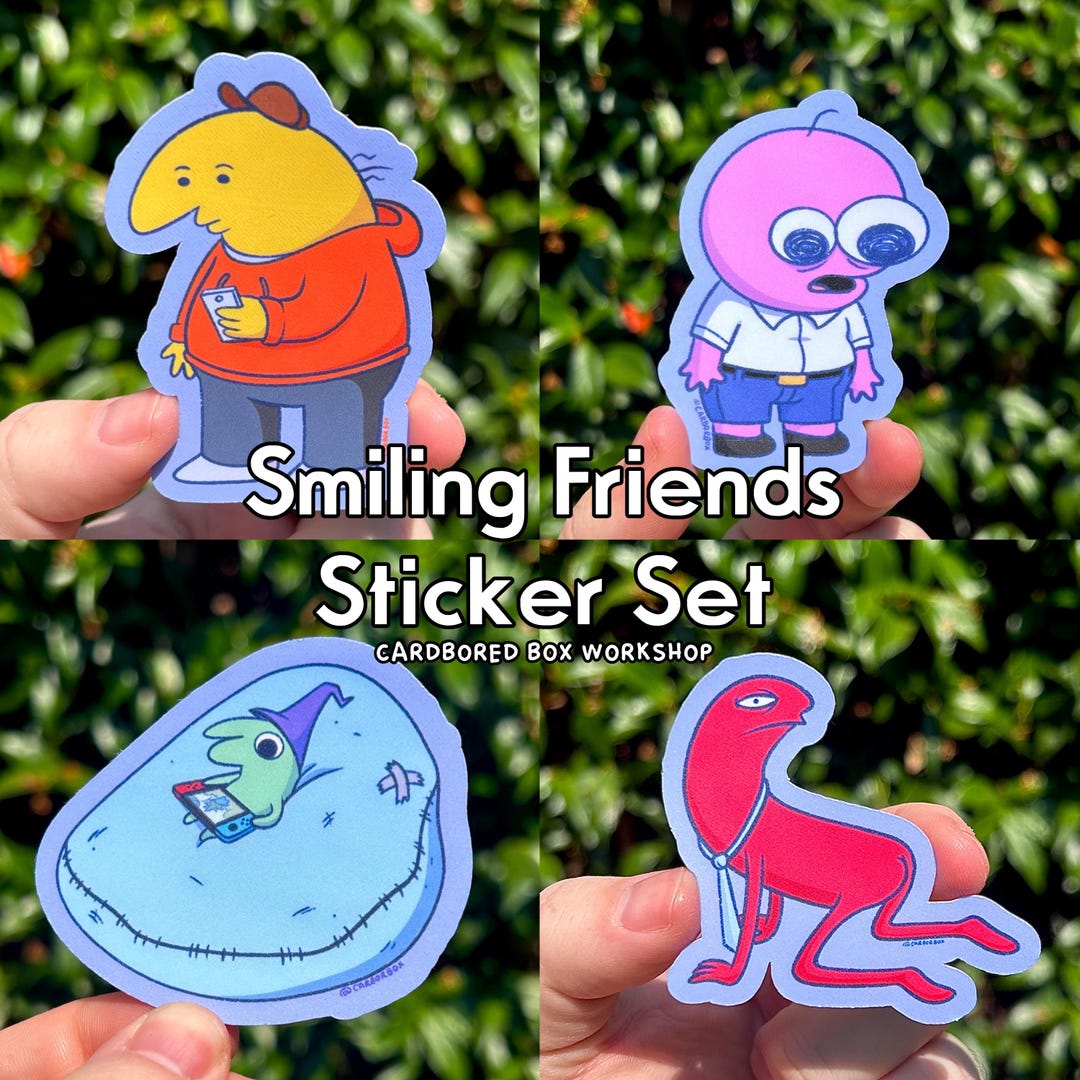 Smiling Friends Vinyl Sticker Set Water Resistant, UV Resistant Matte ...