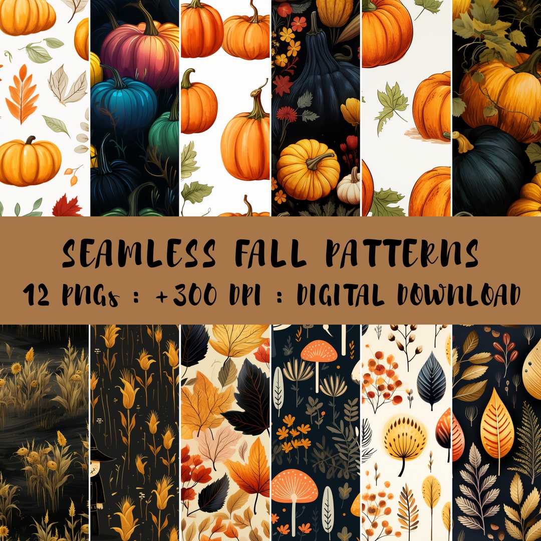 Seamless Fall Patterns - Digital Download - Commercial Use - Digital ...
