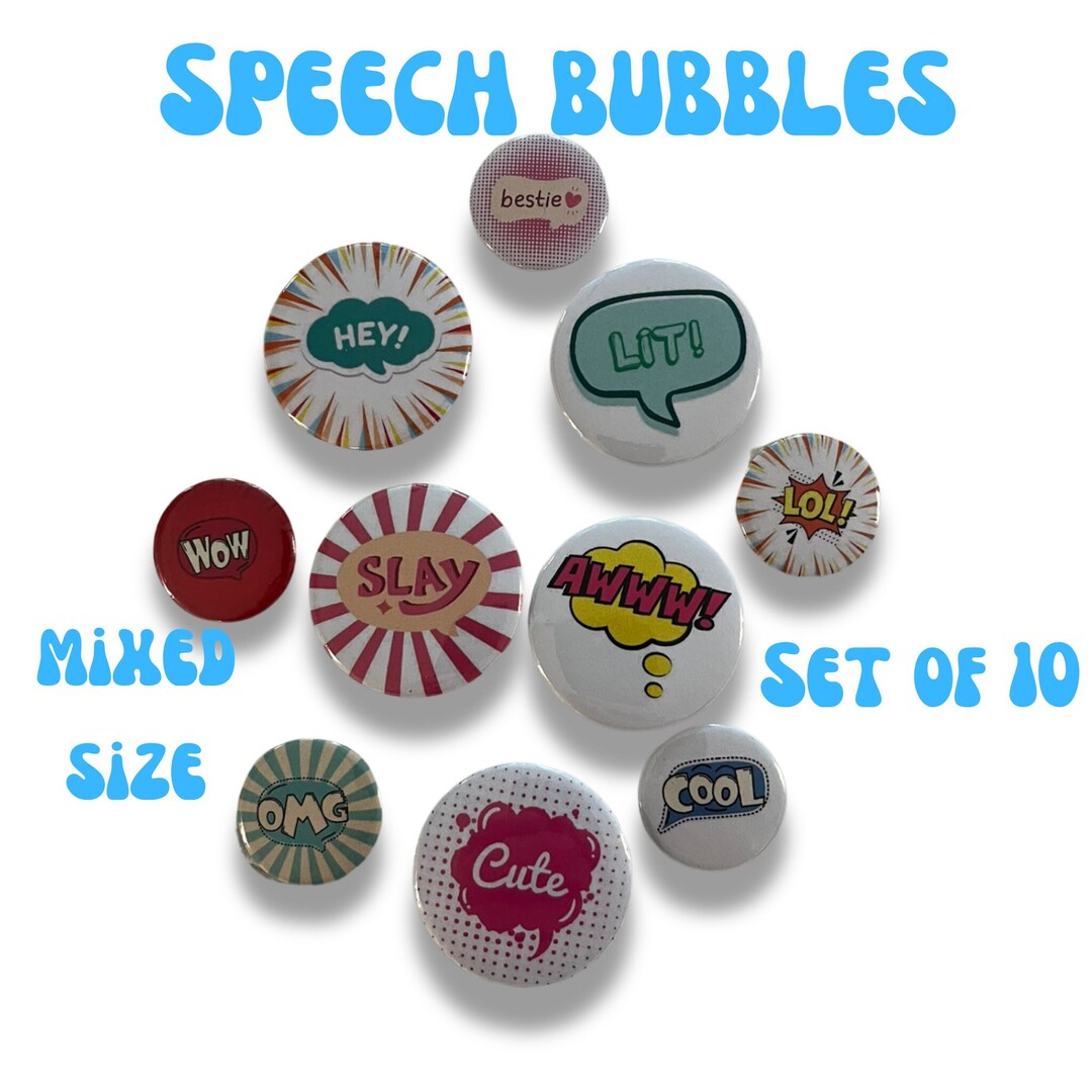 Speech Bubbles Badges and Magnets - Etsy