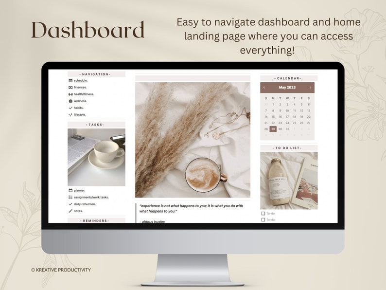 Notion Template - Aesthetic Life Planner All in One Template, Dashboard ...
