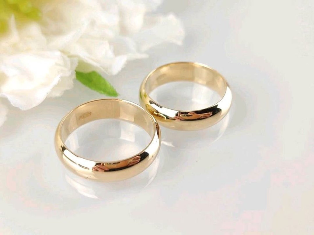 Beautiful Solid Gold Rings 585, Wedding Rings, Partner Rings - Etsy