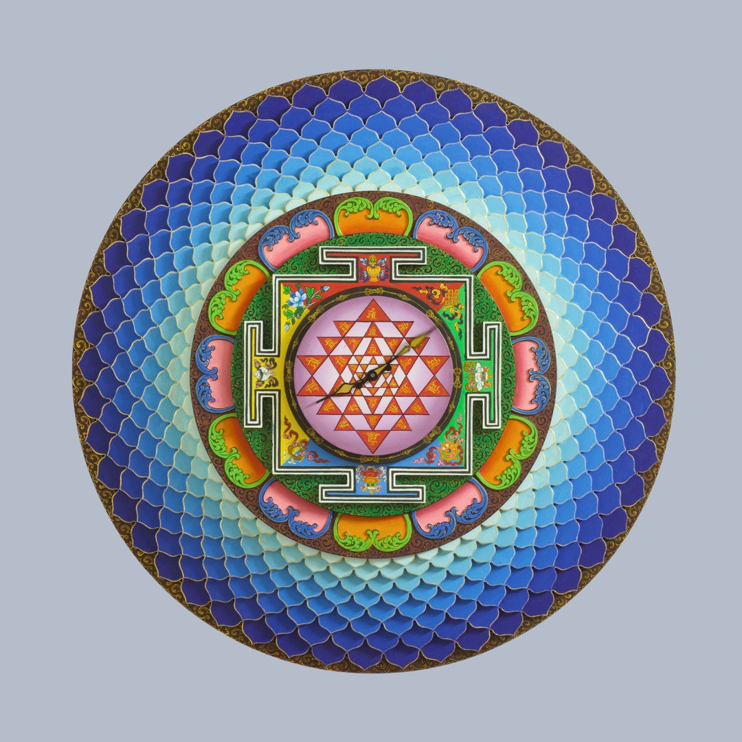 Oversized Wall Clock Unique Large Wall Clock Mandala Wall Art Wall ...