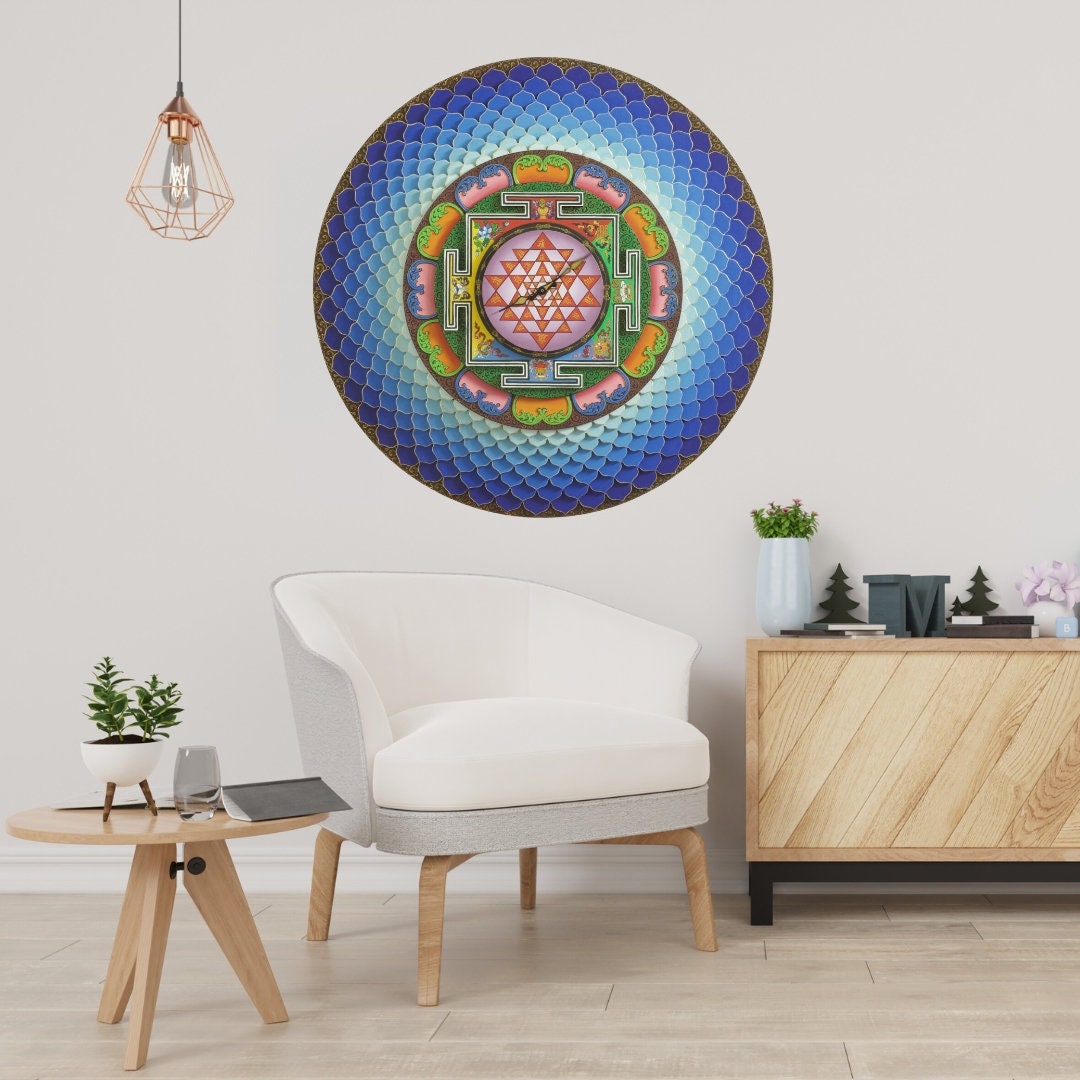 Mandala Clock | Oversized Wall Clock | Mandala Wall Clock | Decorative ...
