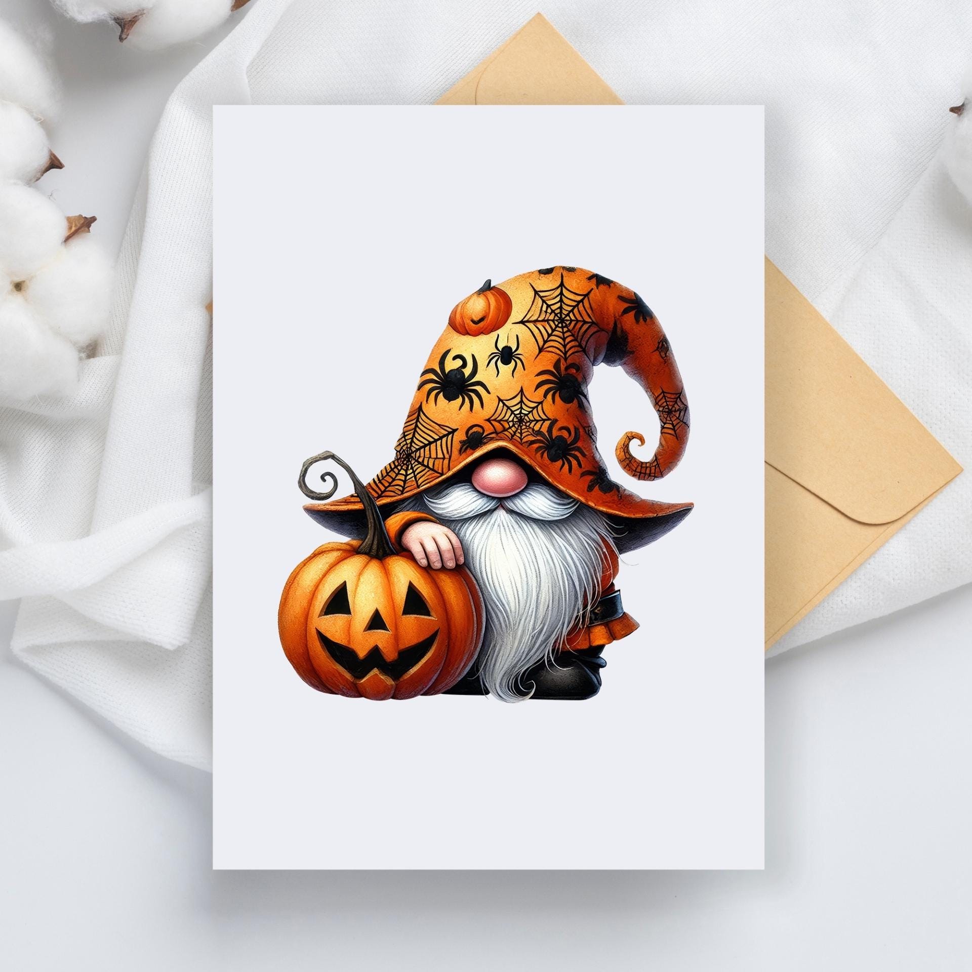 Watercolor Halloween Gnome Clipart, Halloween Gnome Clipart, Halloween ...