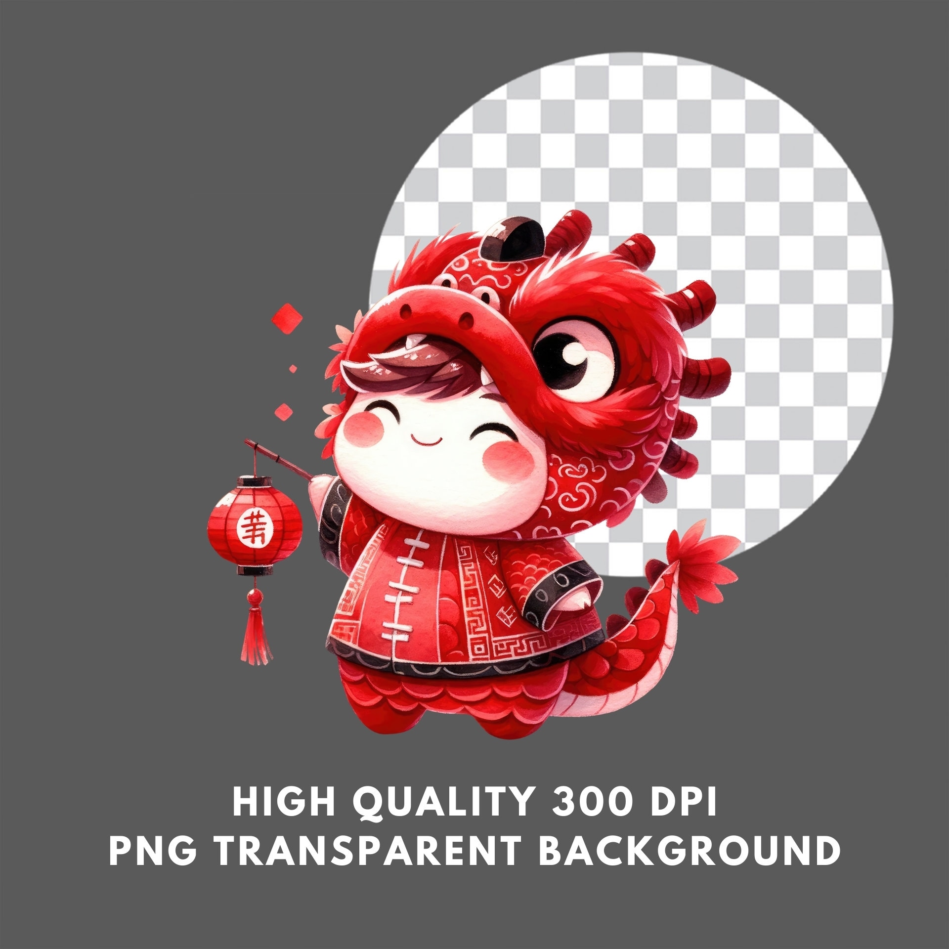 Cute Dragon Clipart, Happy Chinese New Year 2024 Watercolor Clipart ...