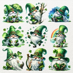 St Patricks Day Gnomes Png, Cute Gnomes Clipart, Patrick Day Watercolor ...