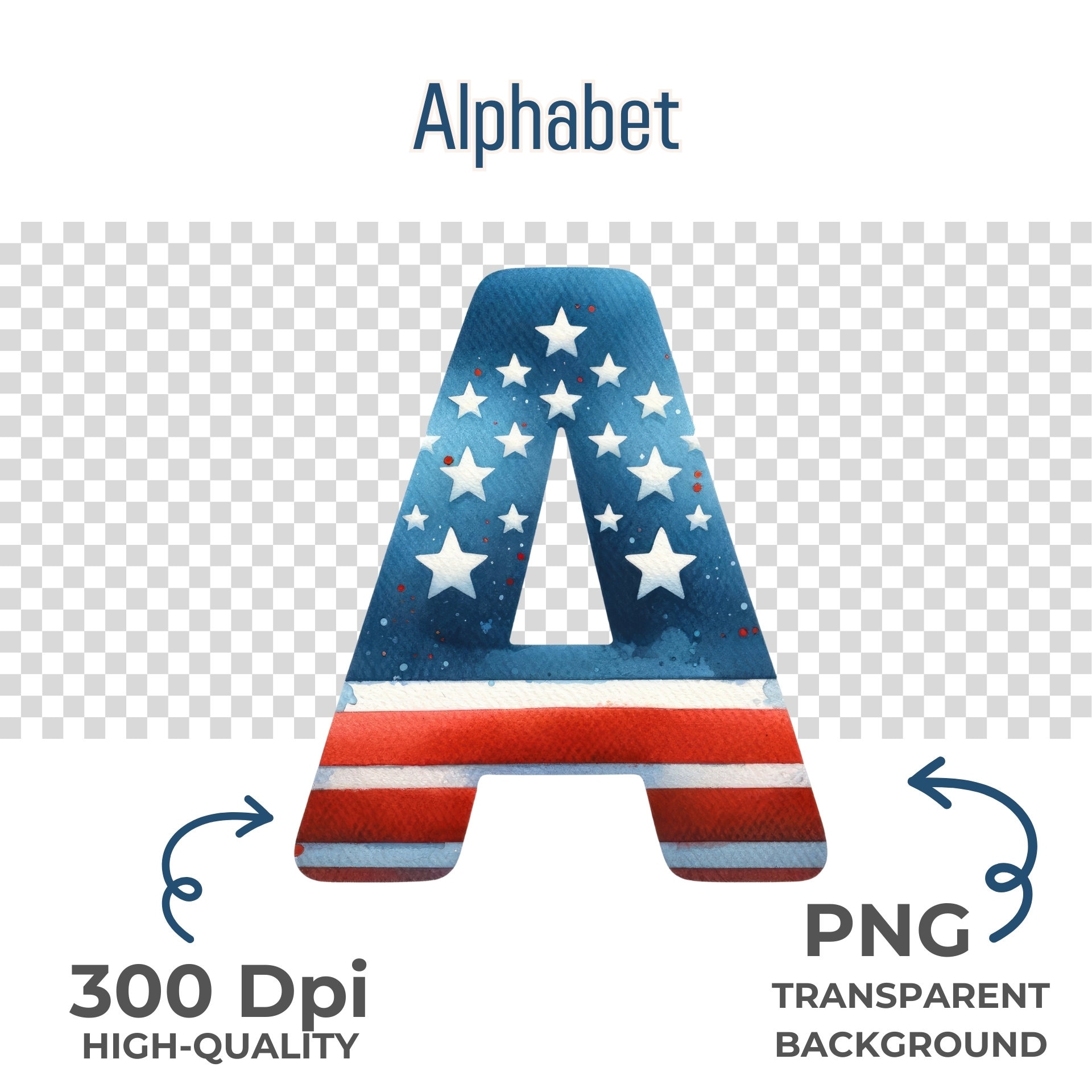 Independence Day Letter Clipart, Patriotic Alphabet, Alphabet ...