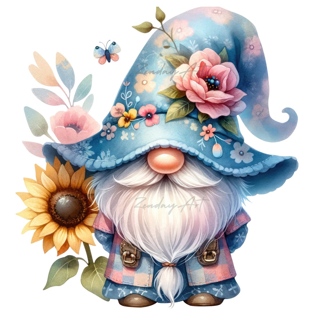Spring Gnomes PNG Bundle Collection, Flowers Gnomes PNG, Cute Gnome ...