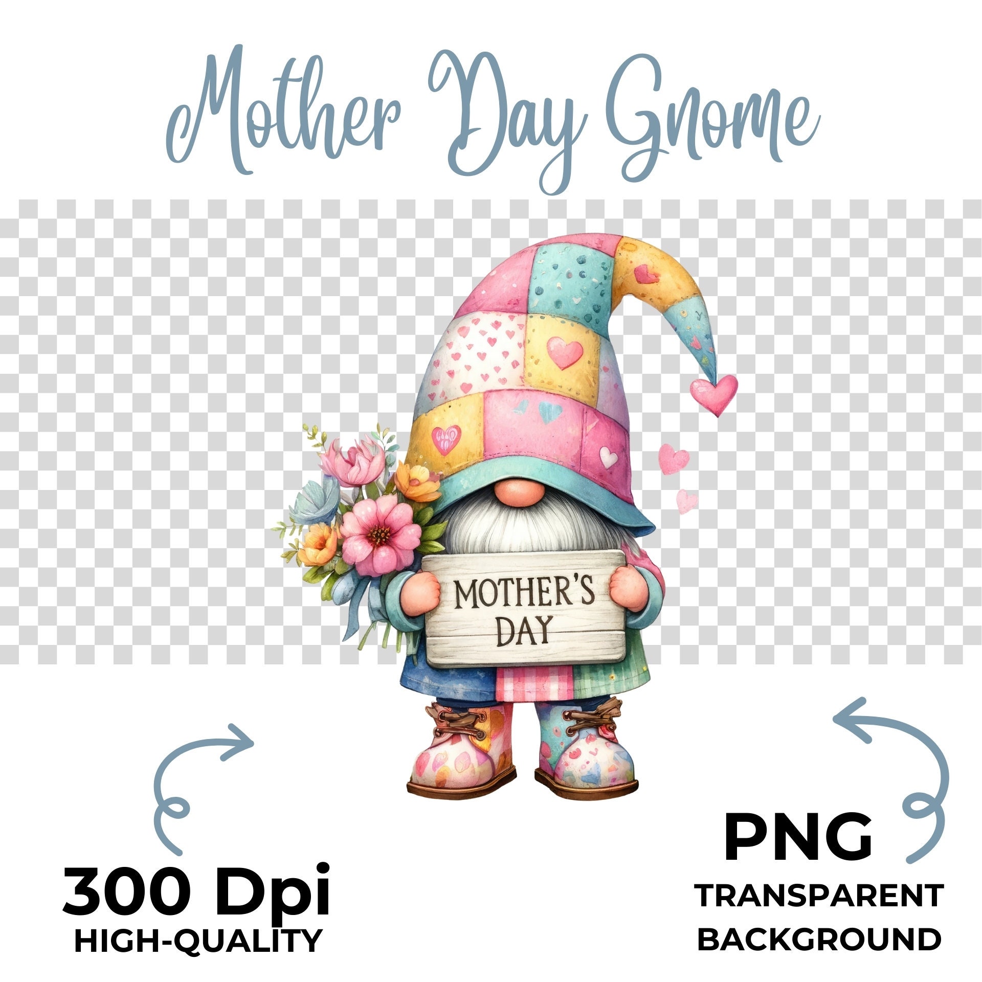 Watercolor Mothers Day Gnomes Clipart, Mothers Day Gnomes PNG, Mother's ...