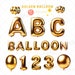 Golden Foil Letter Balloons Letter Number Clipart, Golden Balloon 
