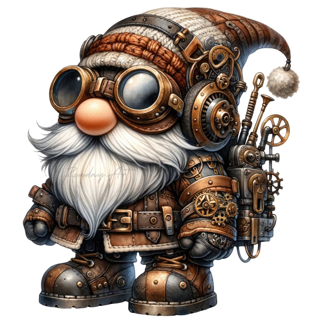 Steampunk Gnome Clipart Bundle, Steampunk Clipart, Steampunk Png ...