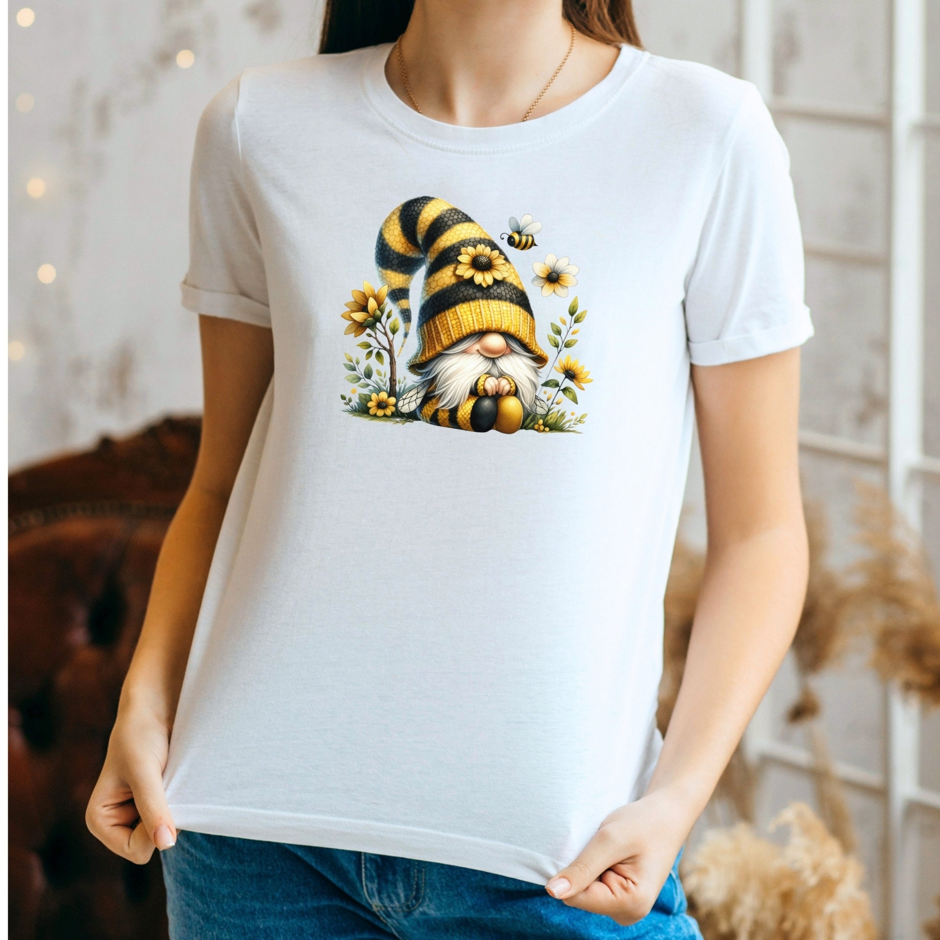 Watercolor Bee Gnome Clipart Bundle, Gnome Clipart, Spring Gnome Png ...