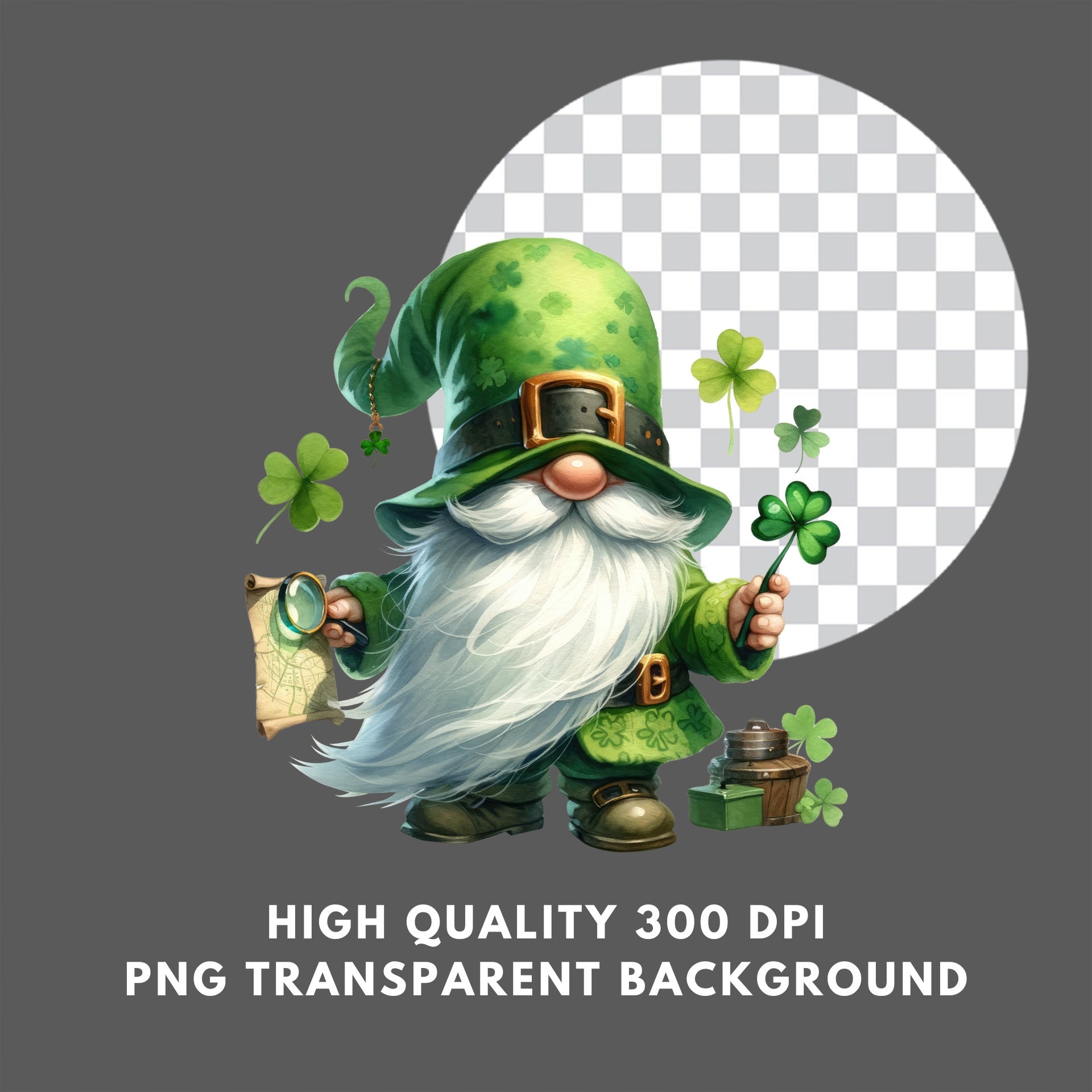 St Patricks Day Gnomes Png, Cute Gnomes Clipart, Patrick Day Watercolor ...