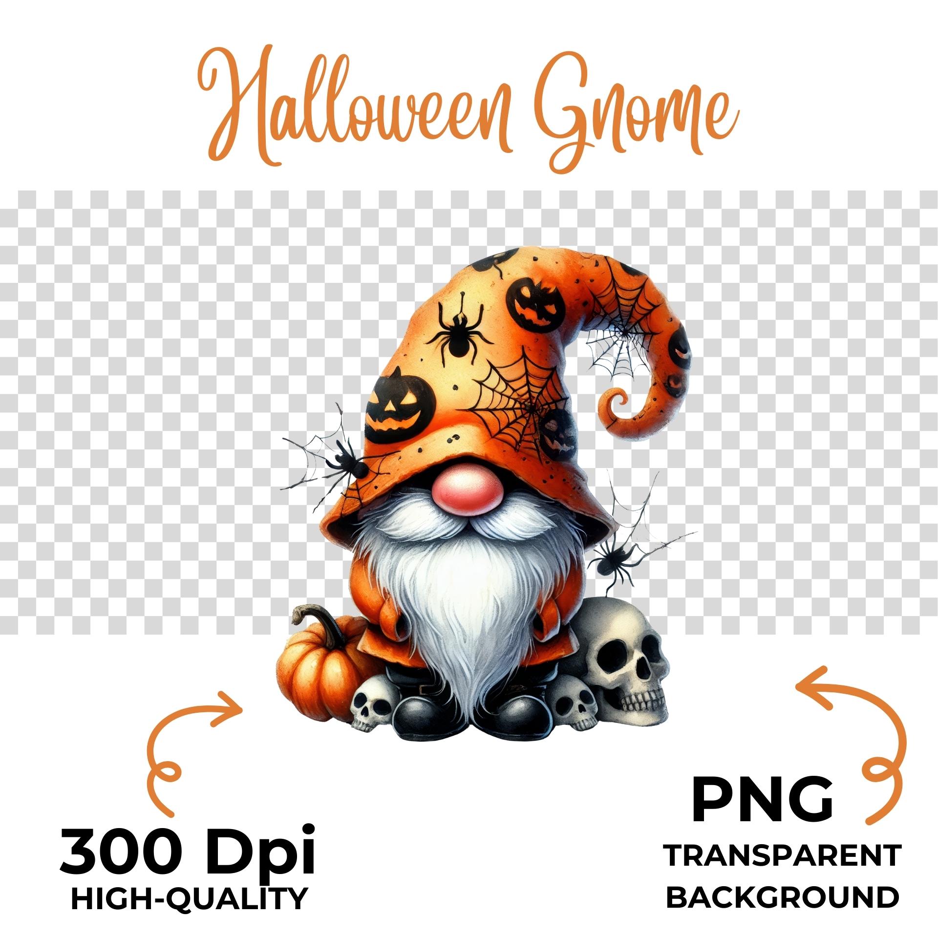 Watercolor Halloween Gnome Clipart: Pumpkin PNG (digital Download) - Etsy