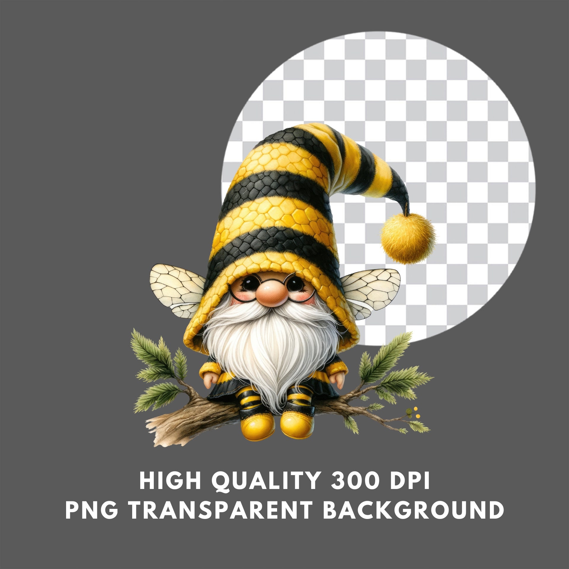 Watercolor Bee Gnome Clipart Png, Honey Bee Gnomes PNG, Watercolor ...