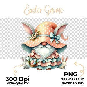 Watercolor Easter Gnome Clipart Bundle: Spring PNG Downloads - Etsy