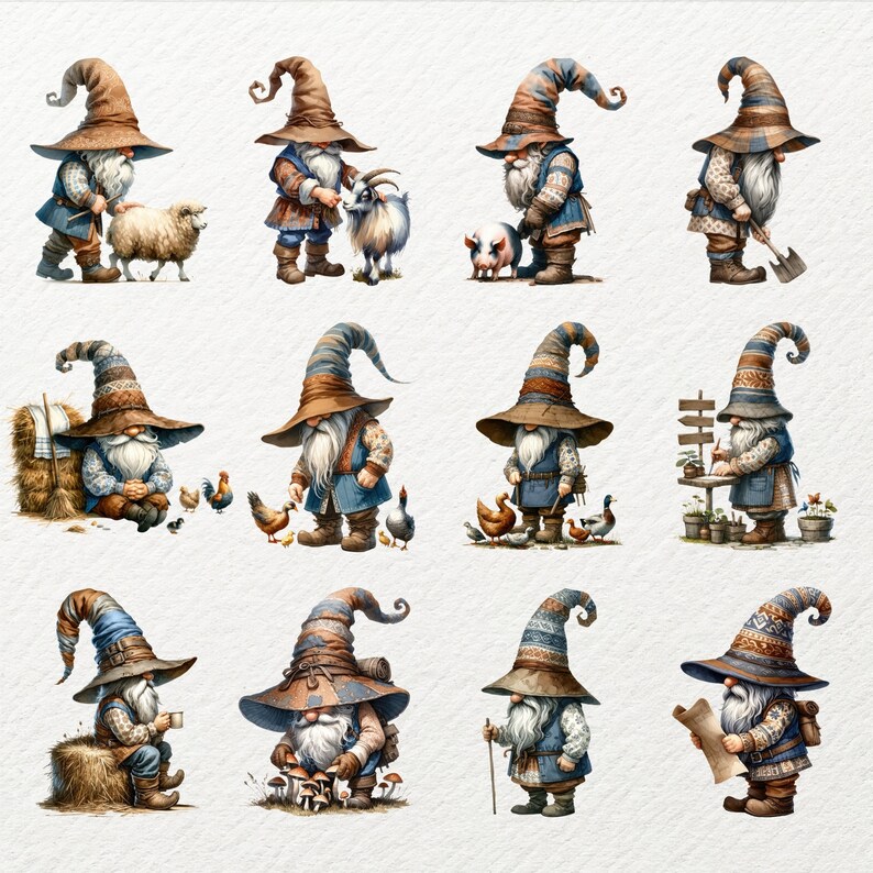 Watercolor Farm Gnome PNG, Farm Clipart, Farmers Market Clipart ...