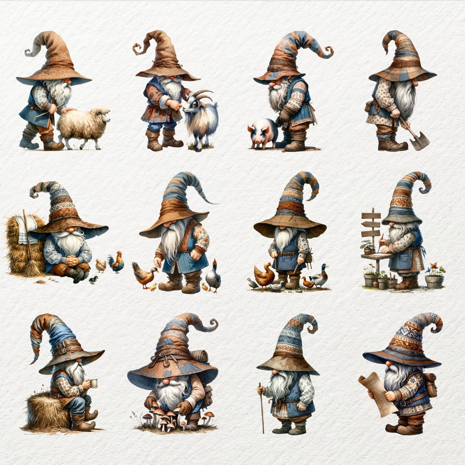 Watercolor Farm Gnome PNG, Farm Clipart, Farmers Market Clipart ...