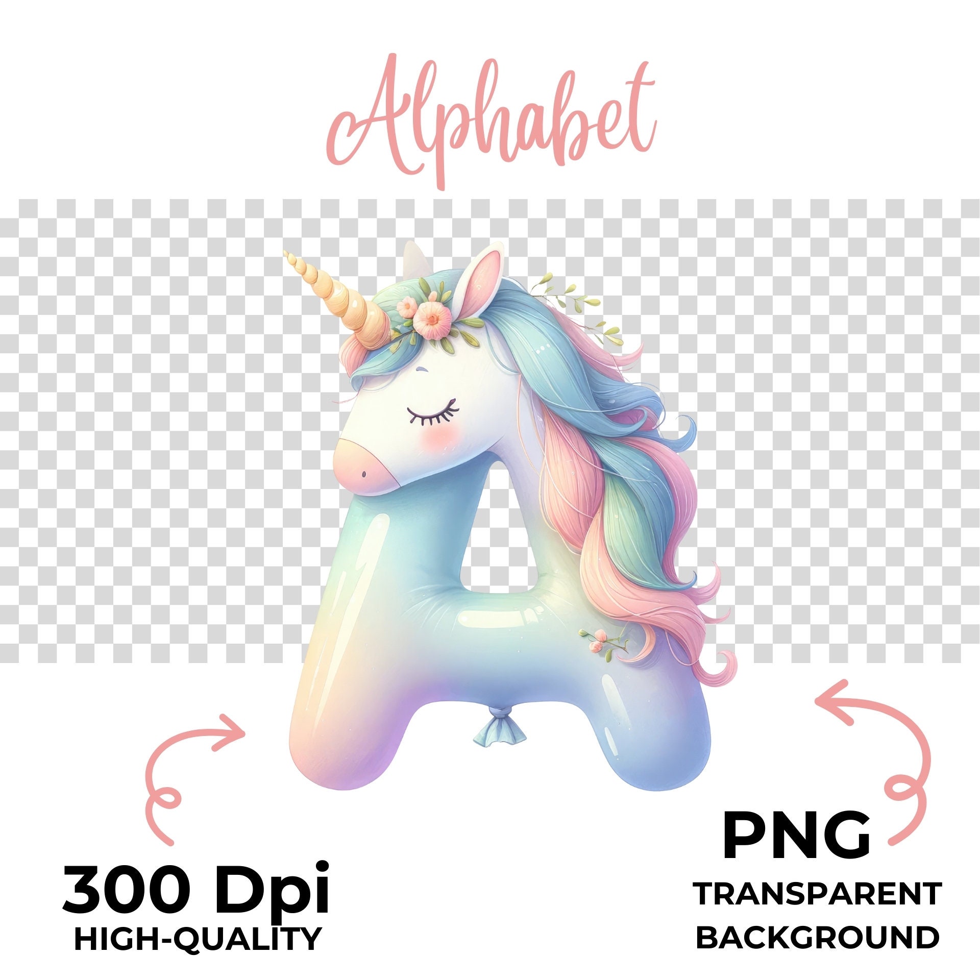 Unicorn Alphabet, Unicorn Letter, Unicorn Number, Unicorn PNG, Unicorn ...