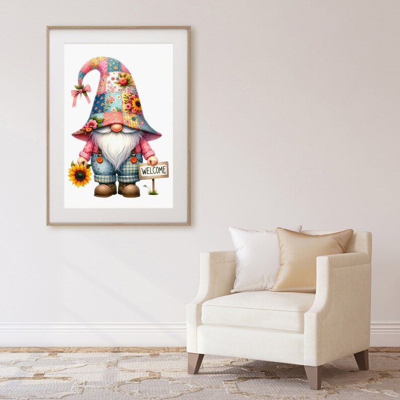 Watercolor Spring Gnomes Clipart Bundle: Floral Garden PNG (digital ...