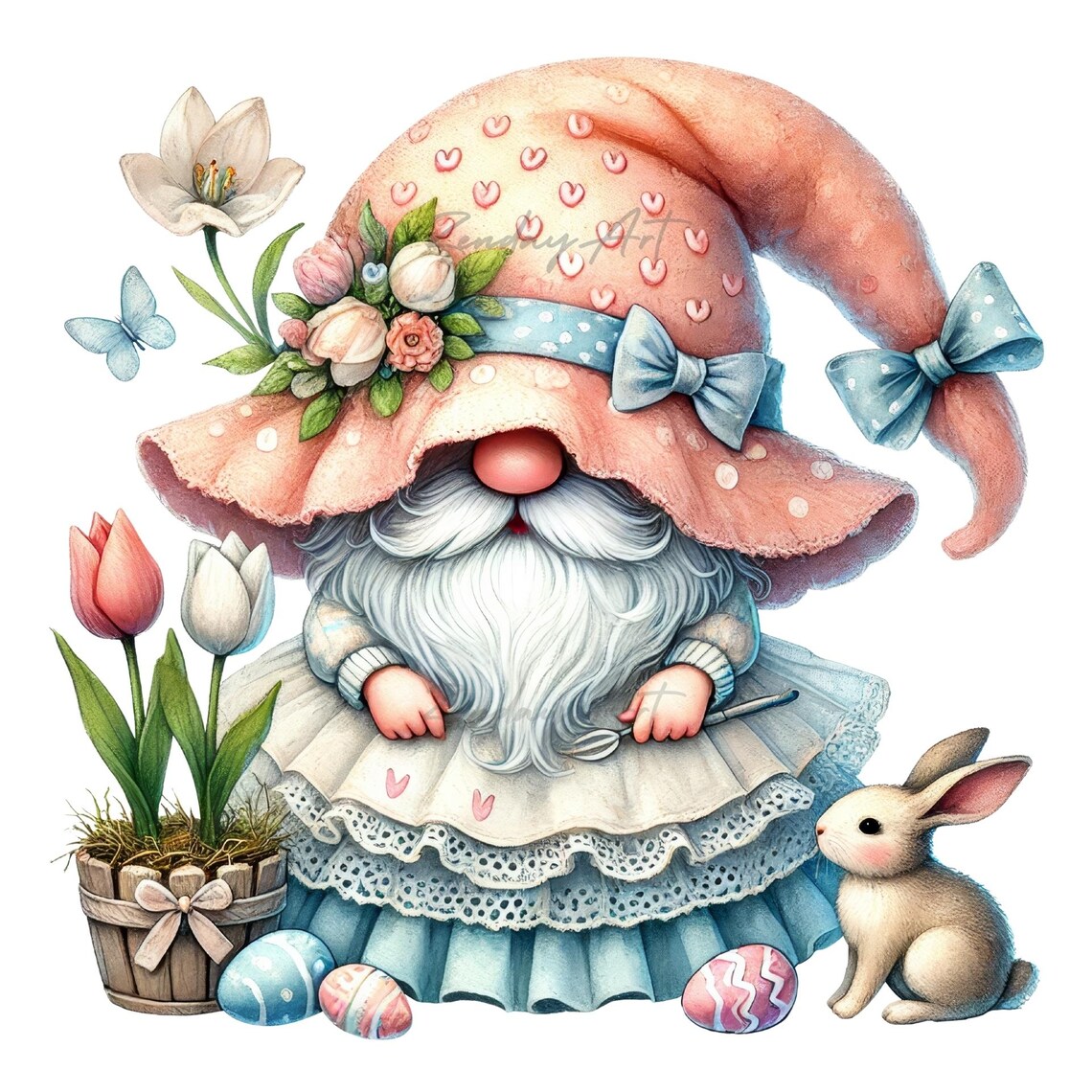Watercolor Easter Gnome Clipart Bundle: Spring PNG Downloads - Etsy