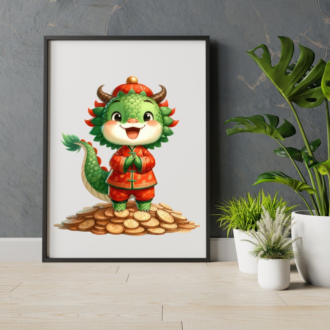 Cute Dragon Clipart, Happy Chinese New Year 2024 Watercolor Clipart ...