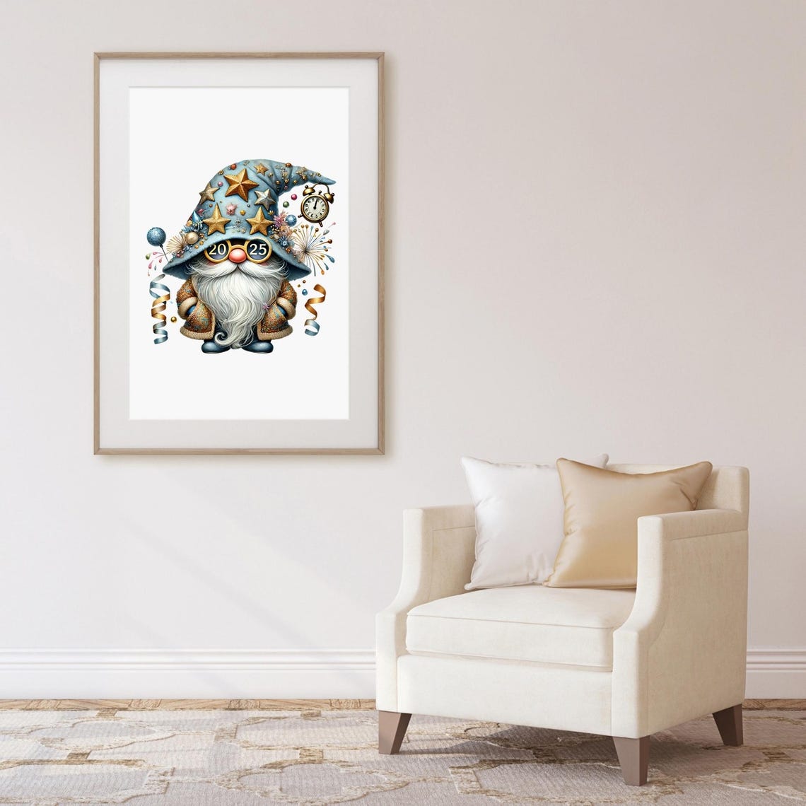 Watercolor Happy New Year Gnomes Clipart, Happy New Year, New Year ...