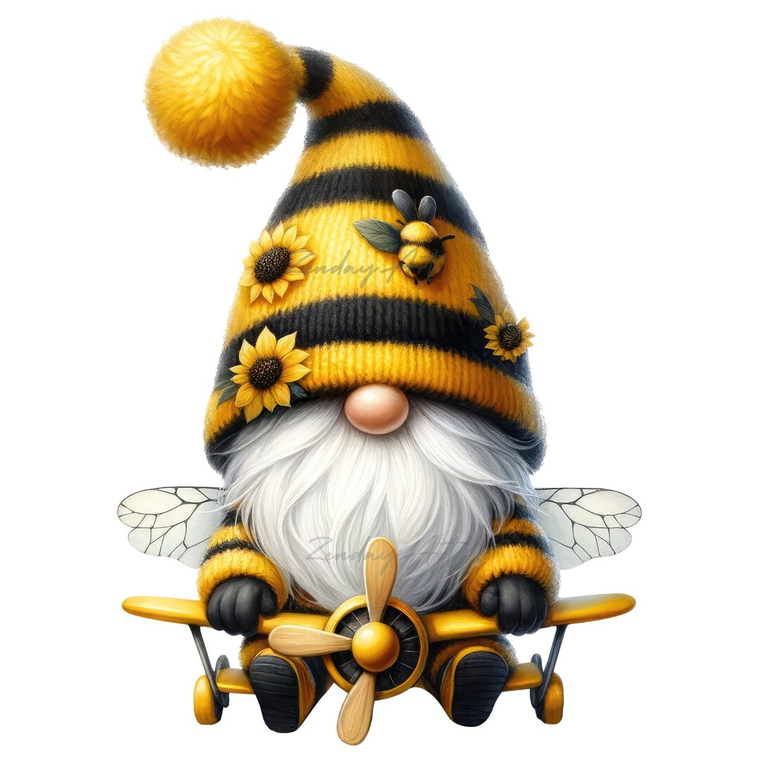 Watercolor Bee Gnome Clipart Bundle, Gnome Clipart, Spring Gnome Png ...