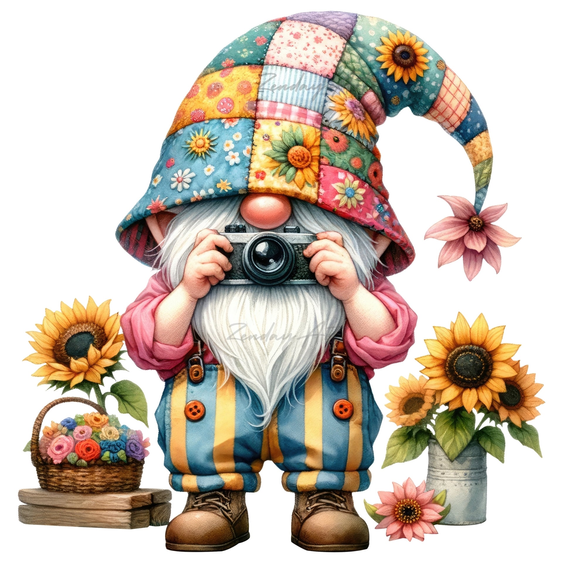 Watercolor Spring Gnomes Clipart Bundle, Flowers Gnomes PNG, Cute Gnome ...