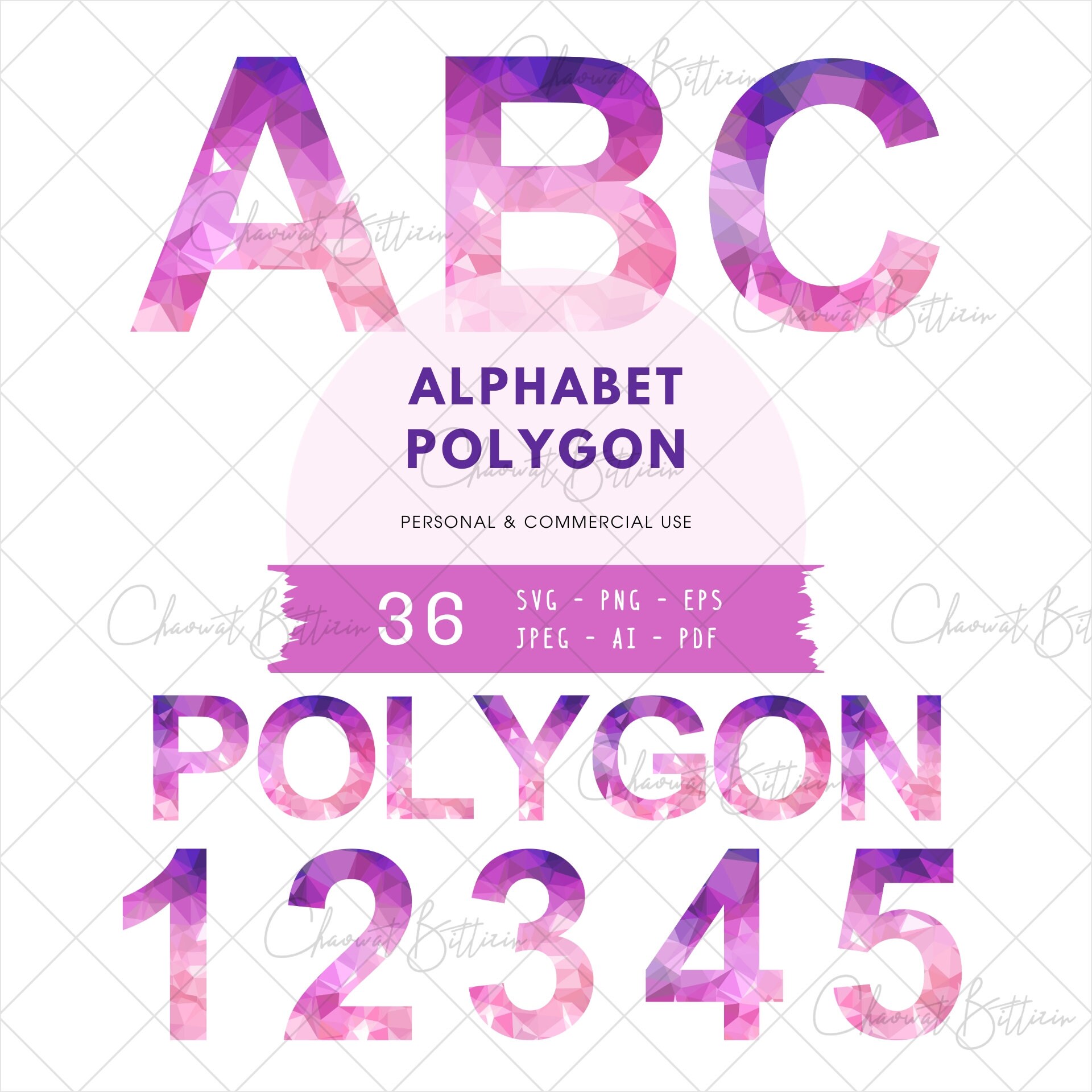 Alphabet Polygon SVG, Geometric, Polygon Letters and Numbers Clipart ...