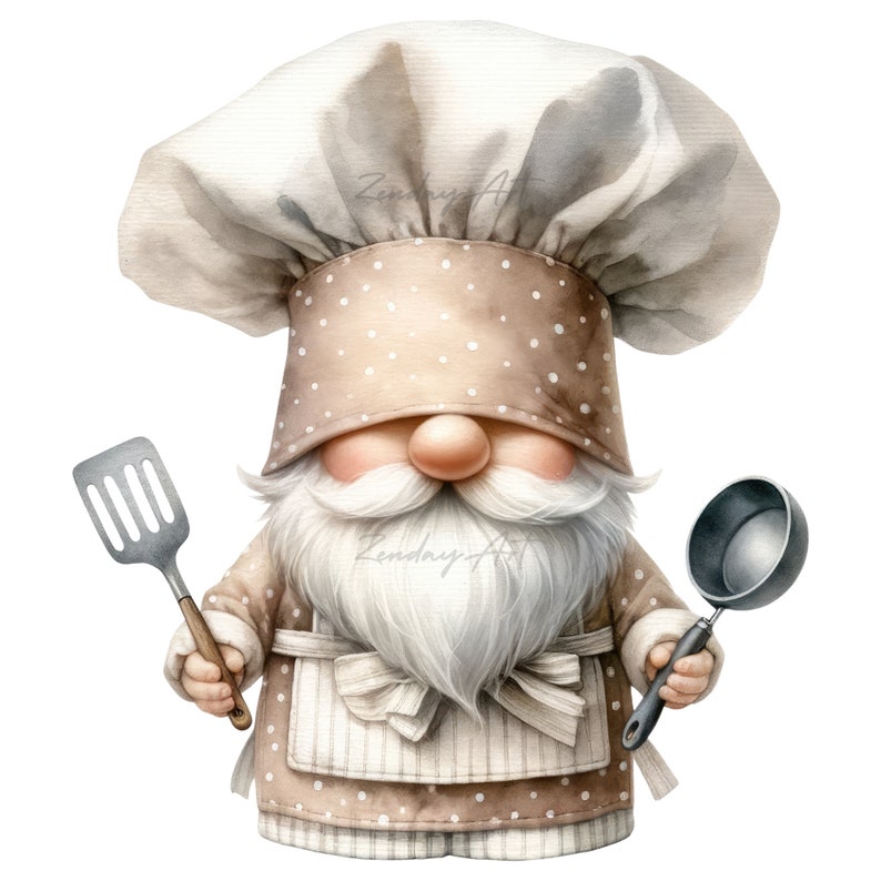 Chef Gnome Clipart Bundle, Gnome Clipart, Cooking Gnome, Gnome PNG ...