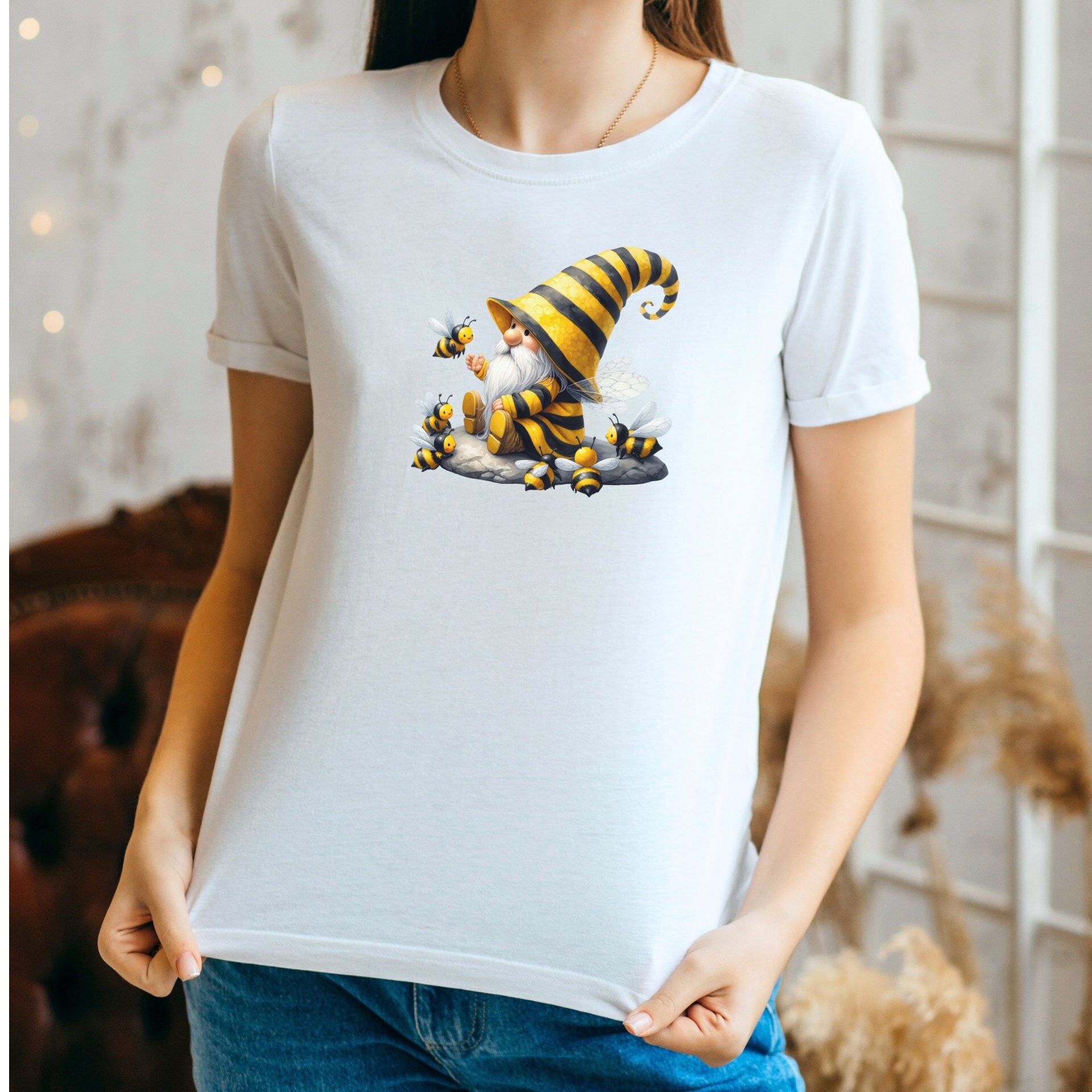 Watercolor Bee Gnome Clipart Png, Honey Bee Gnomes PNG, Watercolor ...