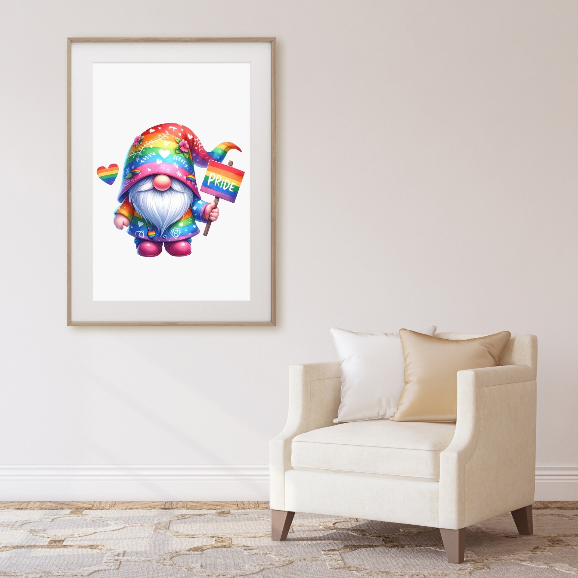 Watercolor LGBTQ Pride Gnome Clipart, Rainbow Gnome PNG, Couple Gnome ...