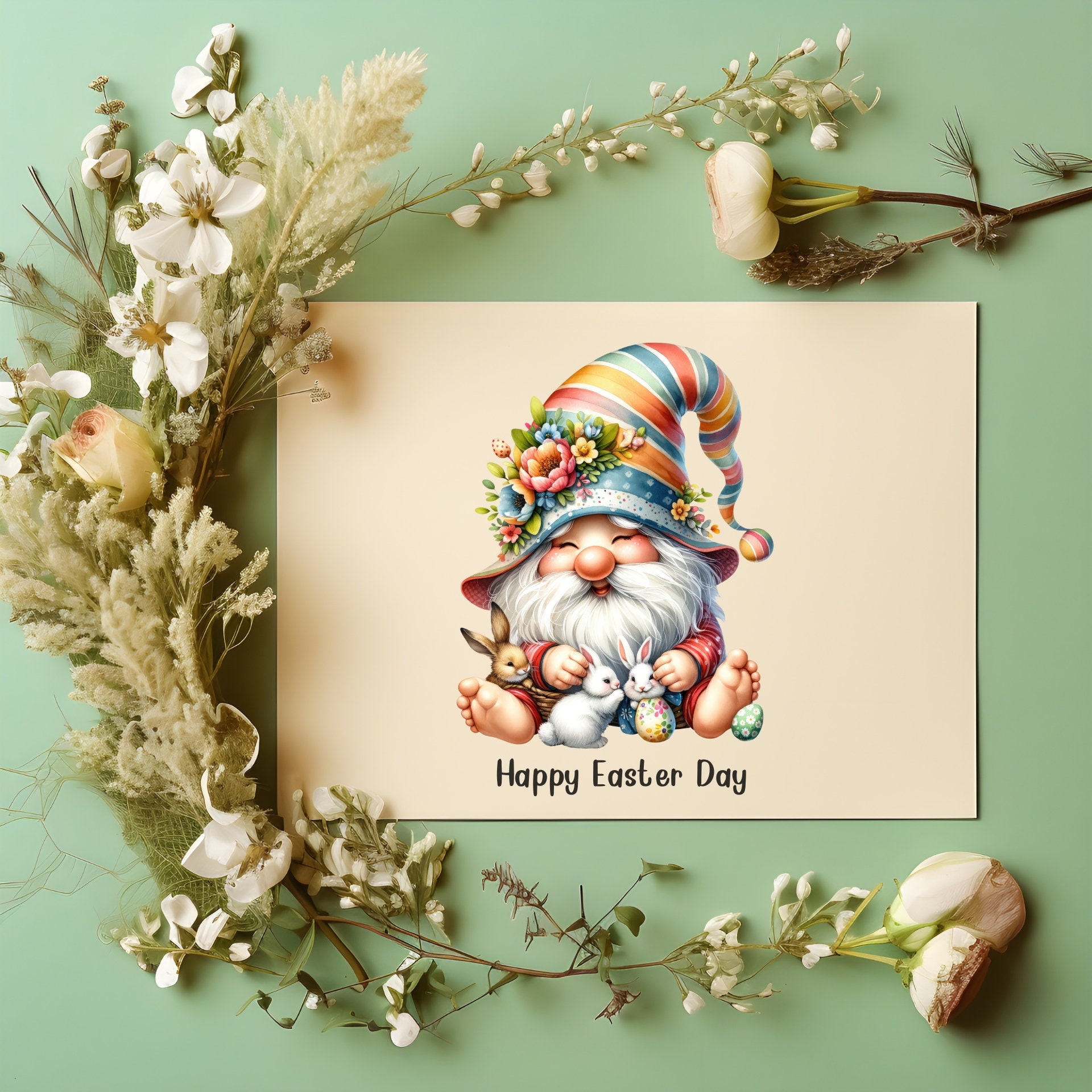 Easter Gnome Clipart Bundle, Garden Clipart, Gnome PNG Graphics, Gnome ...