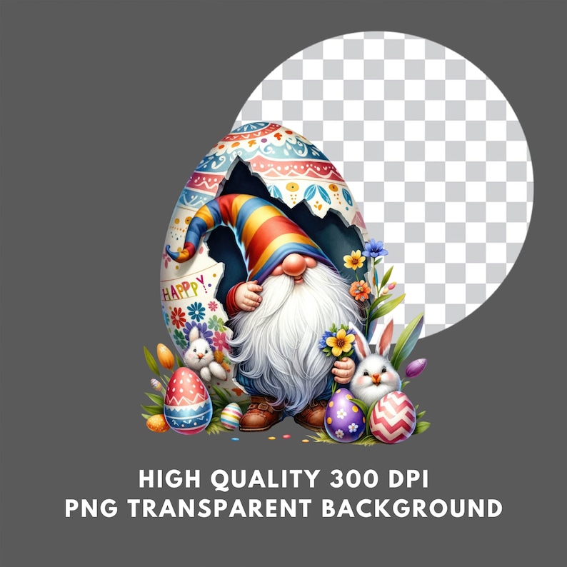 Easter Gnome Clipart Bundle, Garden Clipart, Gnome PNG Graphics, Gnome ...