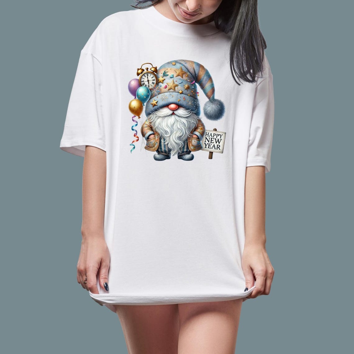 Watercolor Happy New Year Gnomes Clipart, Happy New Year, New Year ...