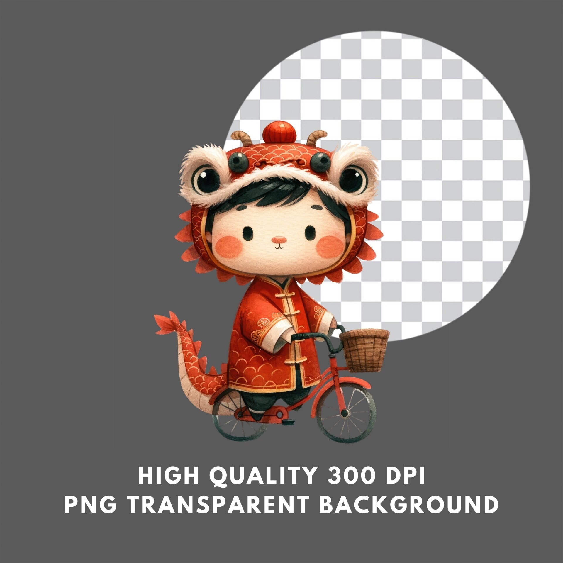 Cute Chinese New Year Watercolor Clipart, Cute Chinese Dragon PNG, for ...