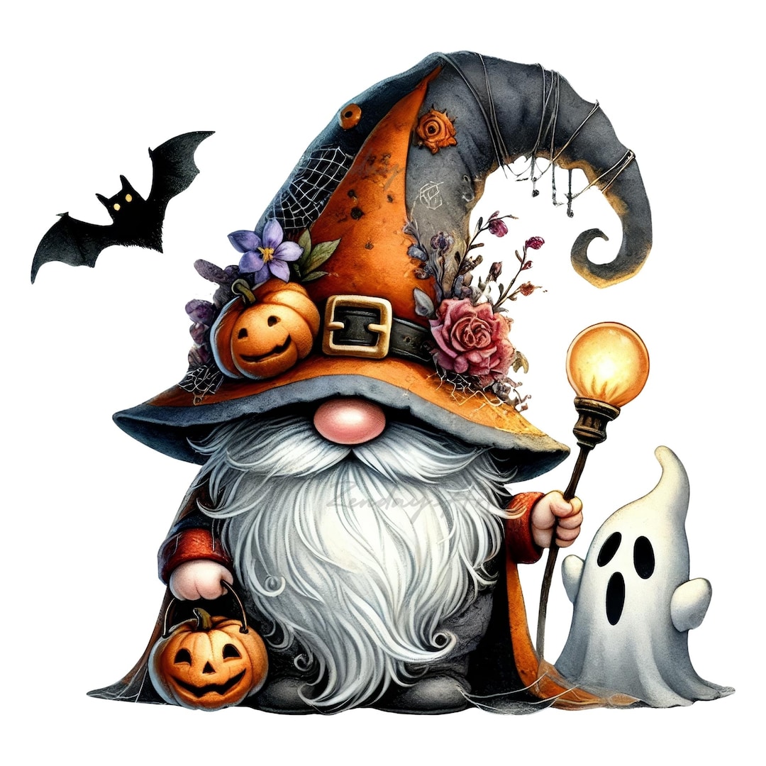 Halloween Gnomes Clipart Bundle, Halloween Gnomes PNG, Cute Gnome ...