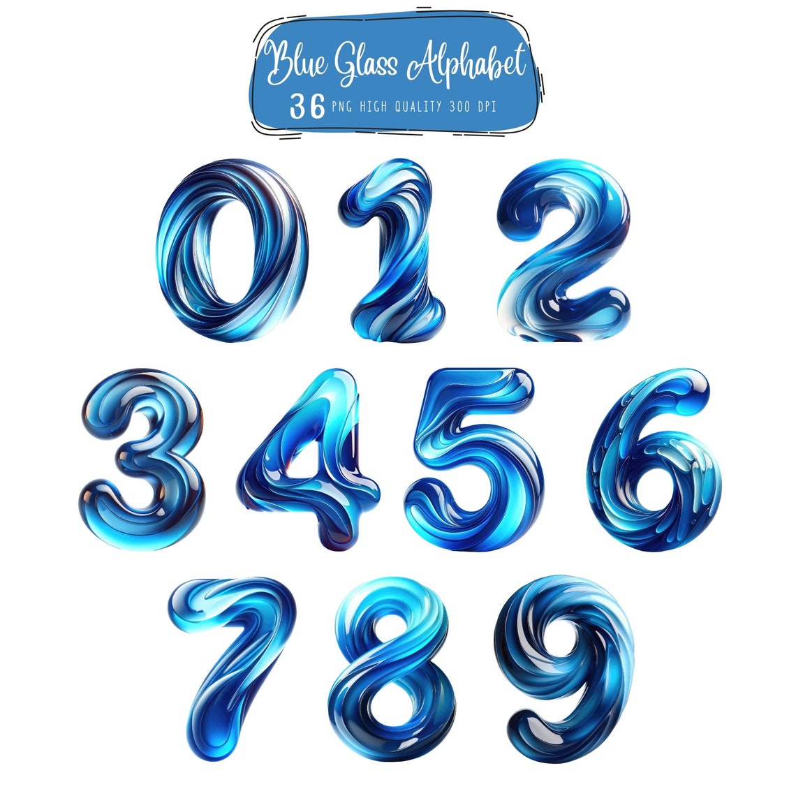 Blue Alphabet Clipart, Alphabet A-Z, Letters 0-9, Alphabet PNG, Letter ...