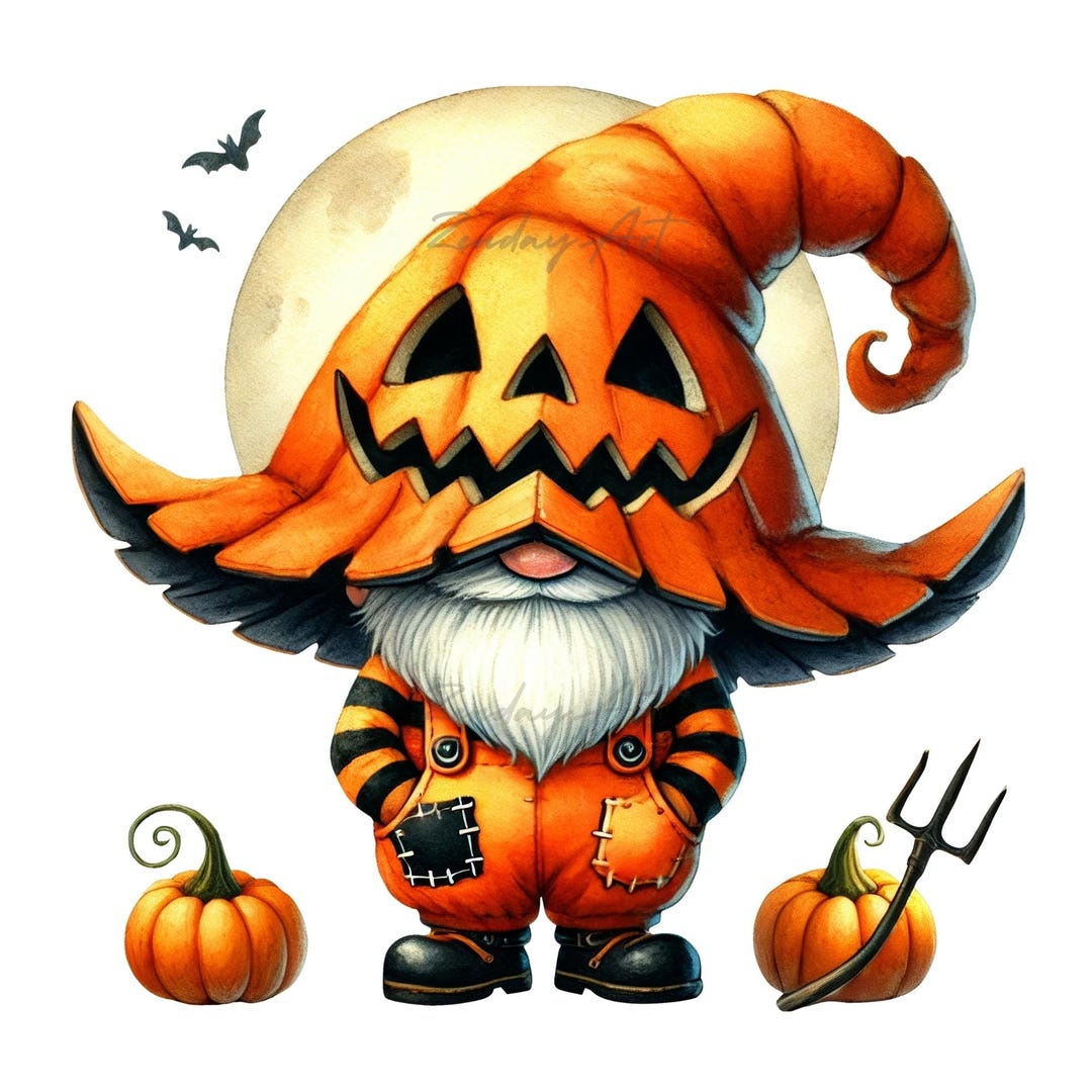Halloween Gnomes Clipart Bundle, Halloween Gnomes PNG, Cute Gnome, Fall ...