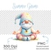 Watercolor Summer Beach Gnome Clipart Bundle Png, Summer Beach PNG, Fur ...