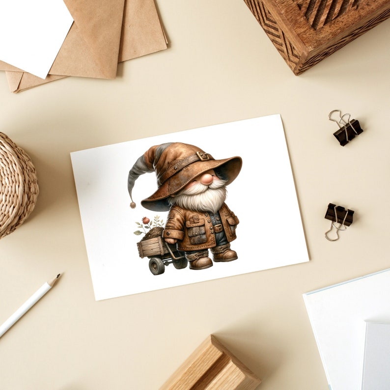 Watercolor Garden Gnome Clipart, Cute Gnome Clipart, Garden Gnomes ...