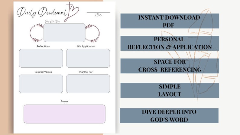 Daily Devotional Printable Template - Etsy