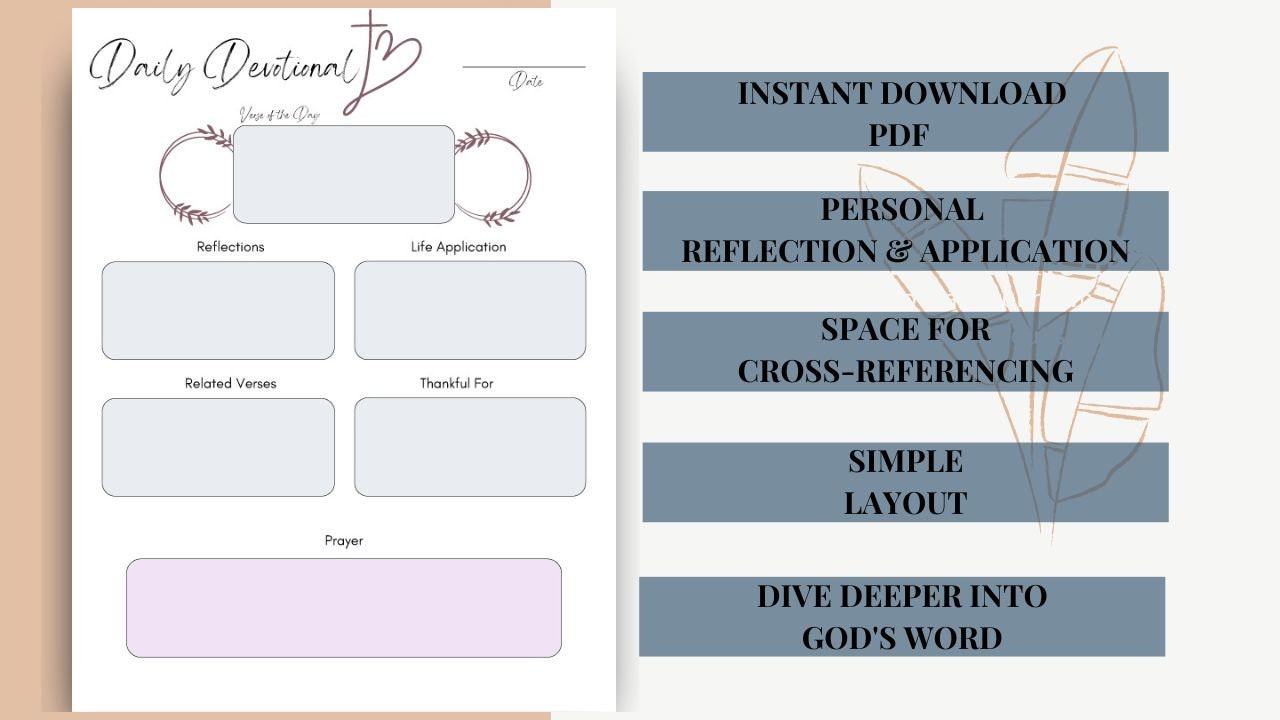 Daily Devotional Printable Template - Etsy