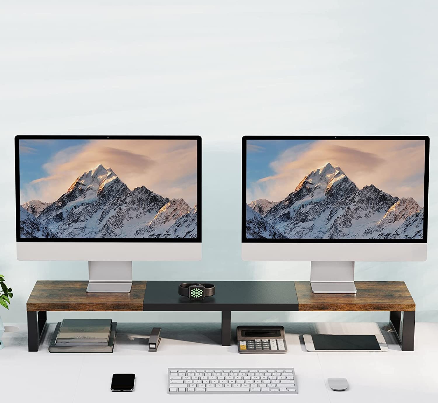 Dual Monitor Stand, Monitor Stand Riser, Adjustable, 56% OFF