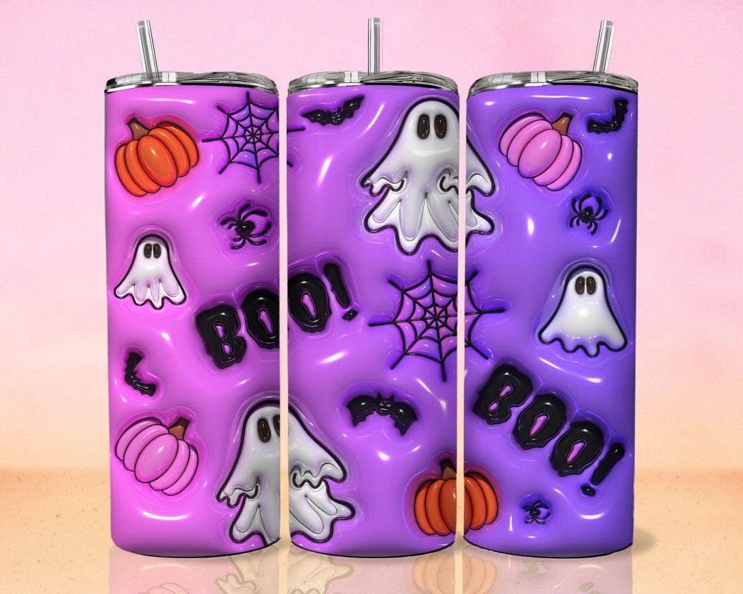 3D Inflated Puff Halloween Boo Boo Tumbler Wrap, 3D Halloween Tumbler ...