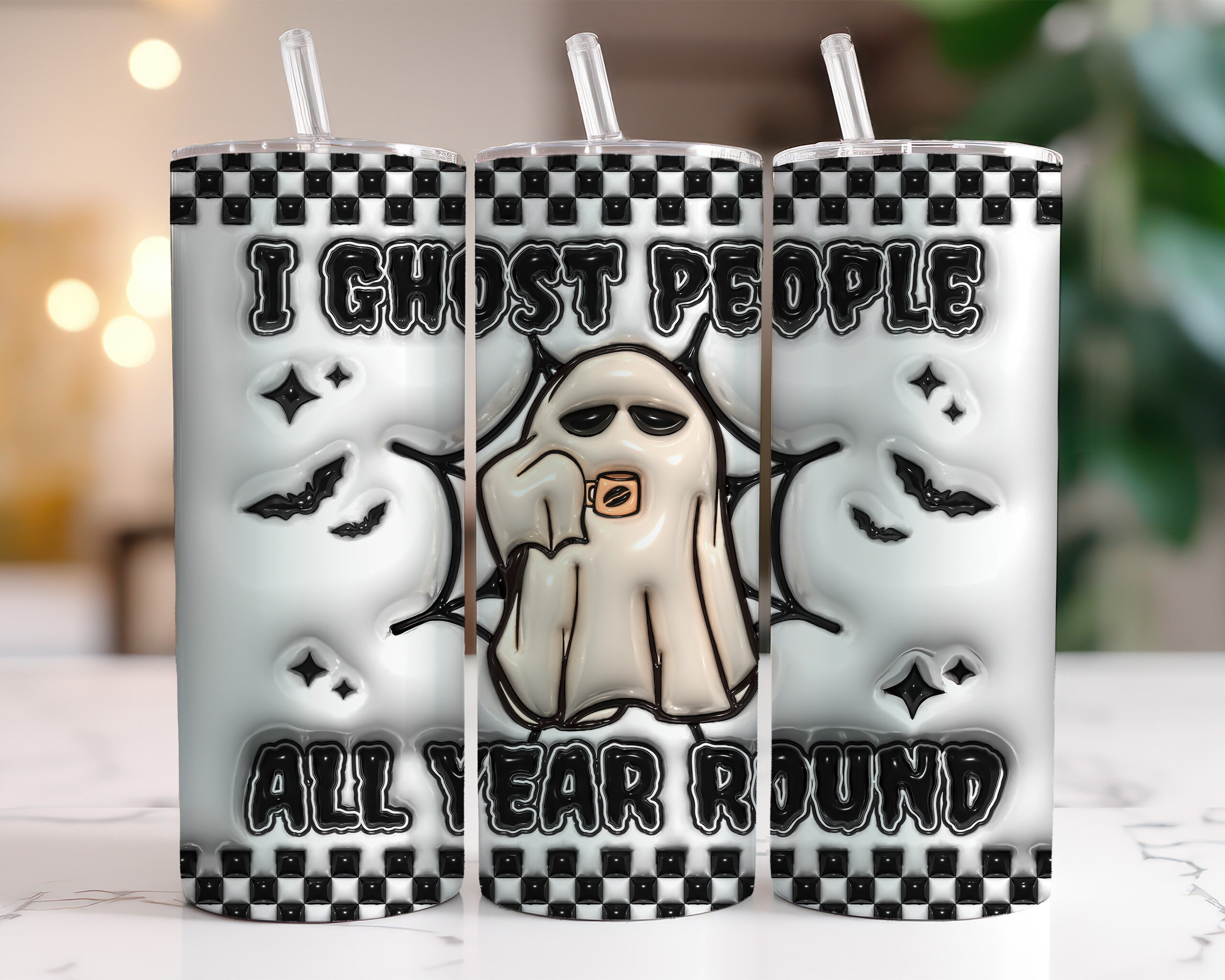 3D I Ghost People All Year Round Inflated Tumbler Wrap 3D - Etsy