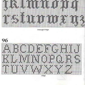 Alphabet Initials Fonts Monogram Knitting Crochet Cross Stitch Charts ...